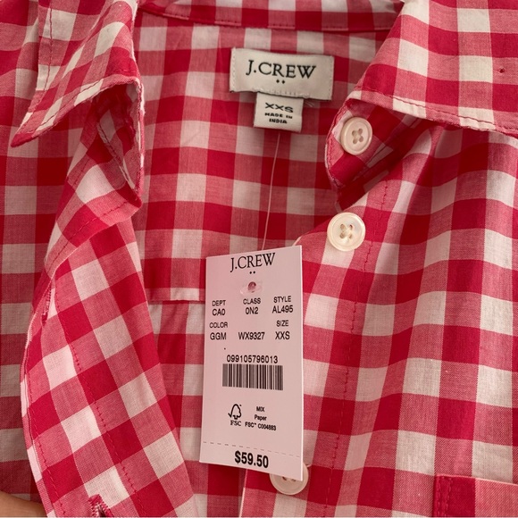 J. Crew | Tops | Jcrew Gingham Lightweight Cotton Shirt In Signature ...